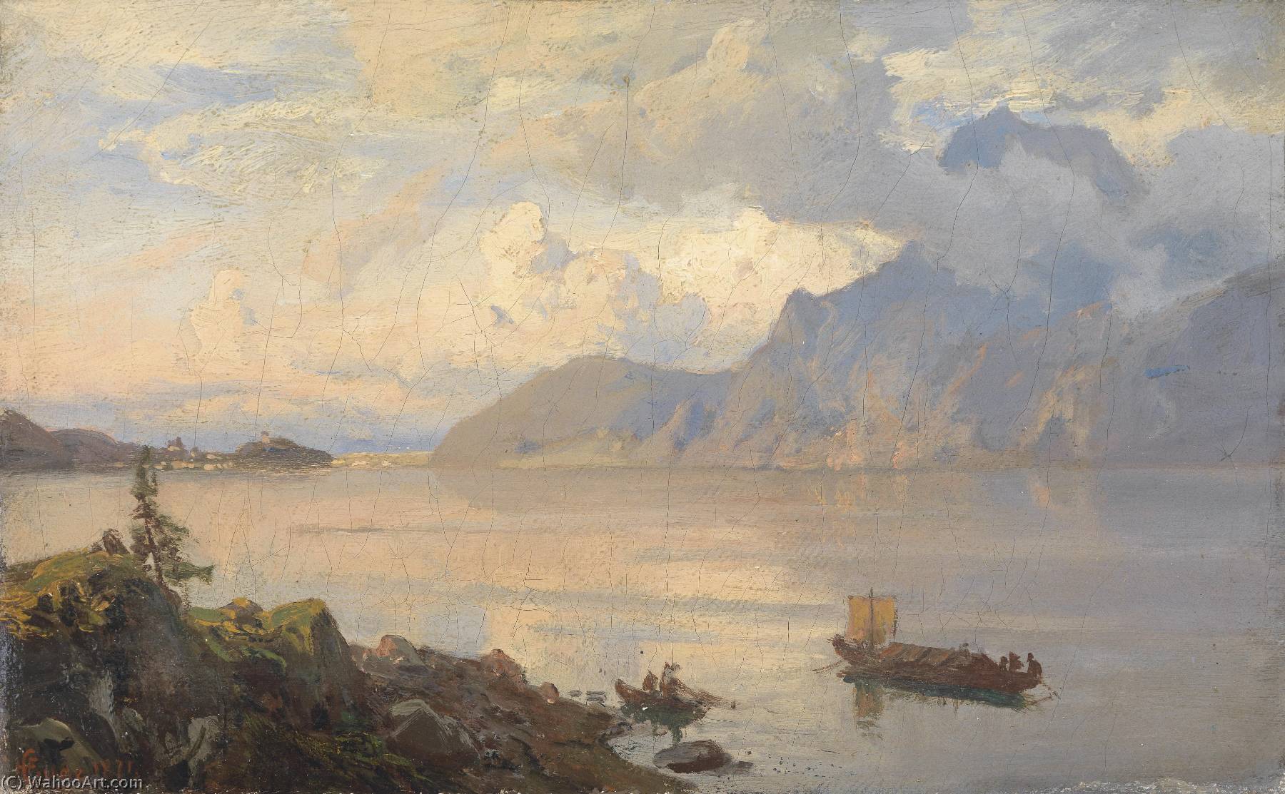 Kunstreproduktionen , 1871 von Hans Fredrik Gude (1825-1903, Sweden ...