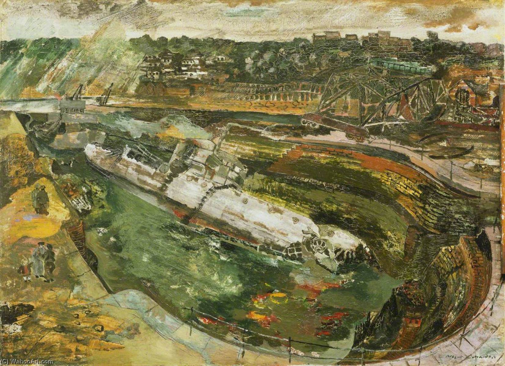 Kunstreproduktionen Blick auf Le Havre, 1944 von Albert Richards (1919 ...